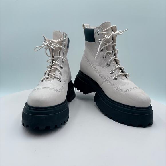 Timberland | Shoes | Timberland Womens Platform Boots Rugged Leather ...